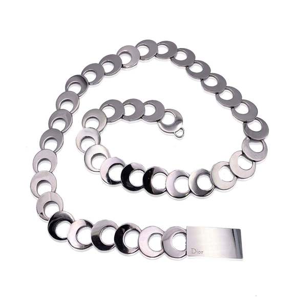 Dior | Accessories | Christian Dior Vintage Silver Metal Chain Belt Or ...